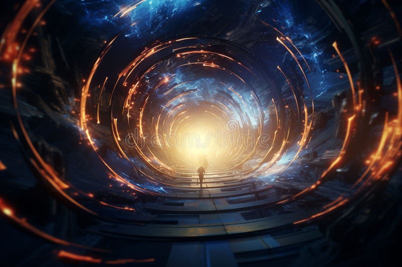 Time Bending Around a Cosmic Singularity Stock Illustration ...