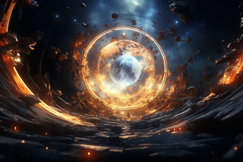 Time Bending Around a Cosmic Singularity Stock Illustration ...