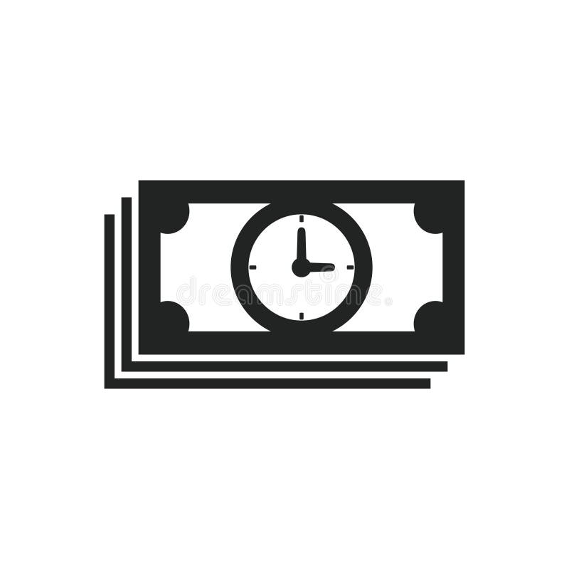 Time Bill Money Icon. Time is Money Concept. Vector Stock Vector ...