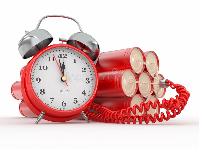 Time Bomb with Alarm Clock Detonator. Dynamit Stock Illustration ...