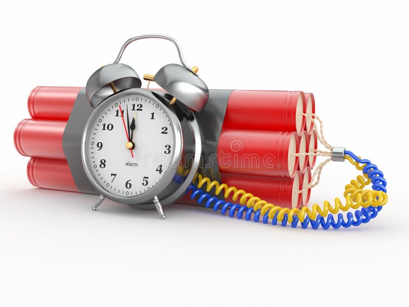 Dynamite Bomb with Clock Timer. Stock Illustration - Illustration of ...