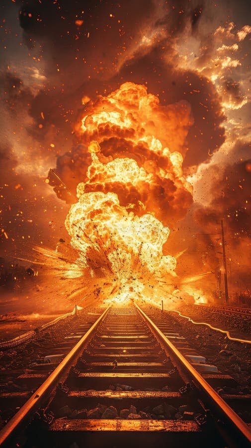 Dynamite Explosion on Train Tracks Unleashes Fire and Smoke into the ...