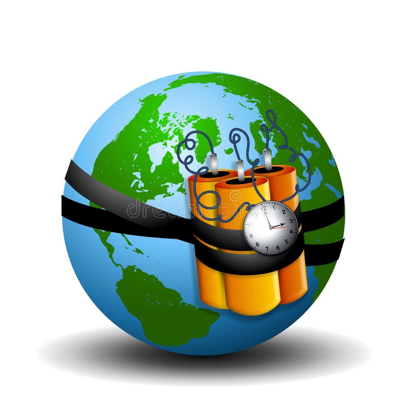Time Bomb Strapped To Earth Stock Illustration - Illustration of ...