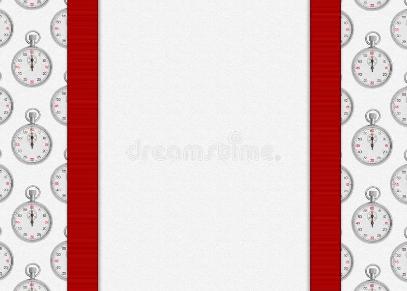Time Border with Silver Stopwatch on White Stock Photo - Image of watch ...
