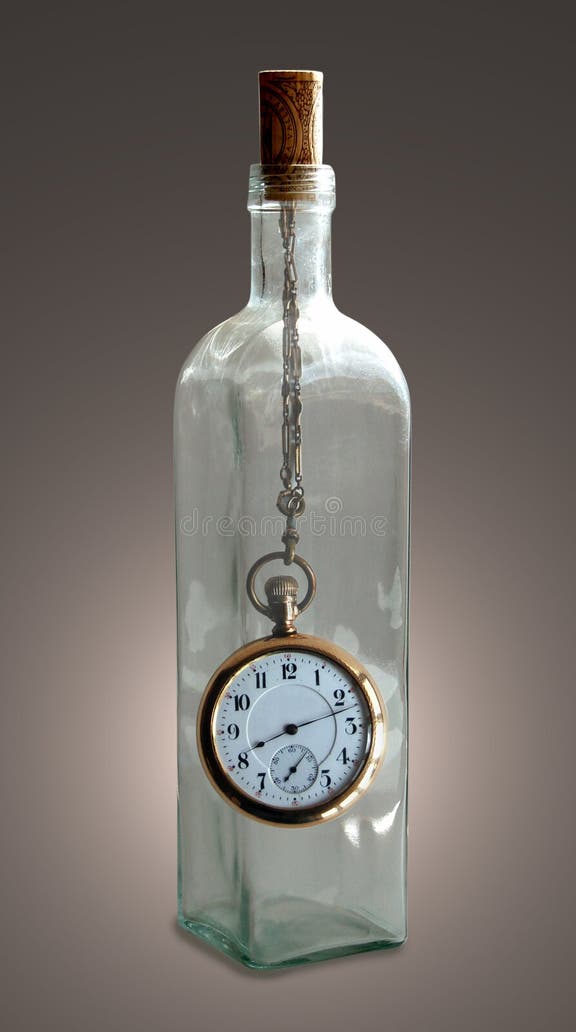 Time in a Bottle stock photo. Image of objects, clock - 3934912