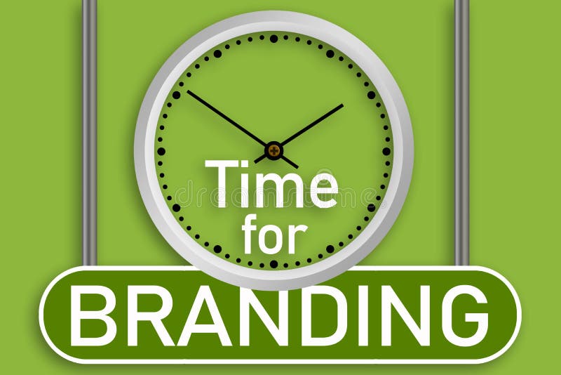 Time for Branding Text Message with Clock and Sign Board Stock ...