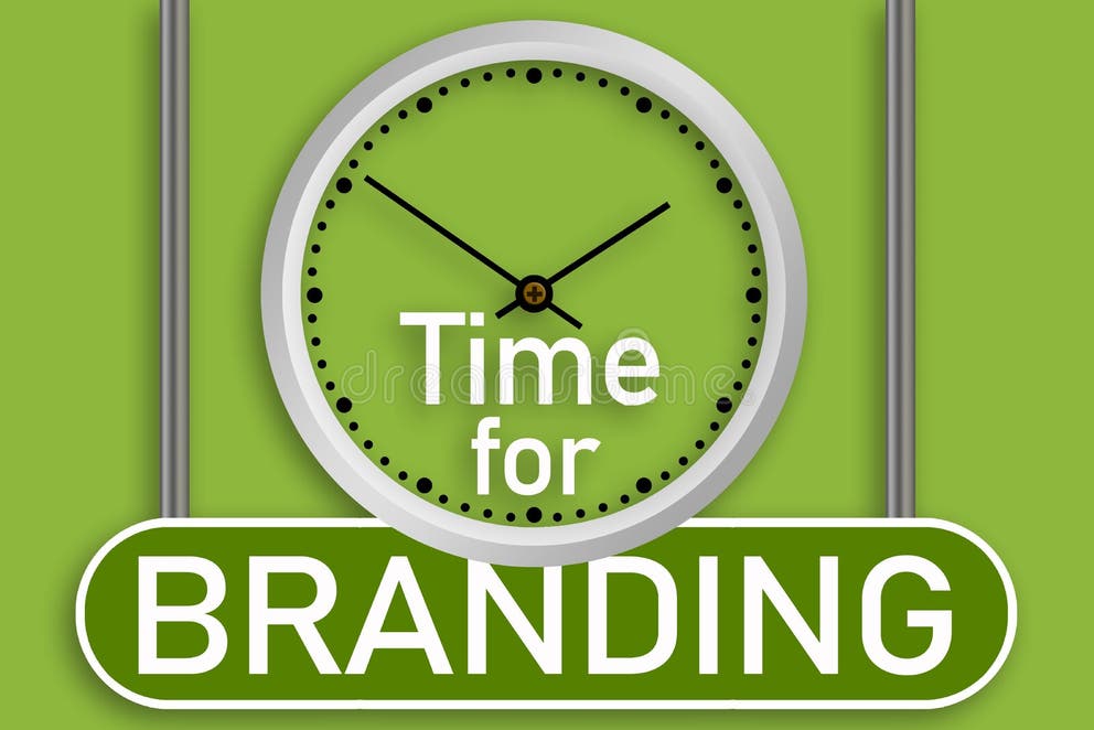 Time for Branding Text Message with Clock and Sign Board Stock ...