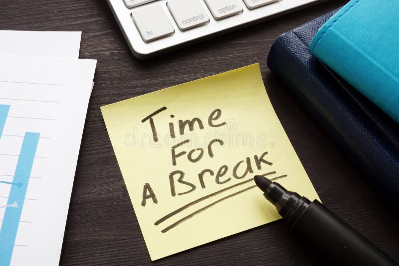 Time for a Break. Office Table with Papers. Overworked Concept Stock ...