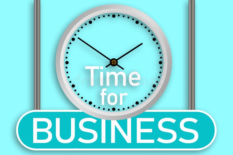 Time for Business Text Message with Clock and Sign Board Stock ...