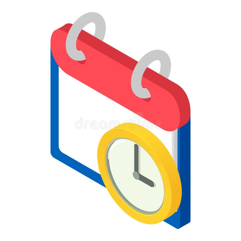 Time Calendar Icon, Isometric Style Stock Vector - Illustration of ...