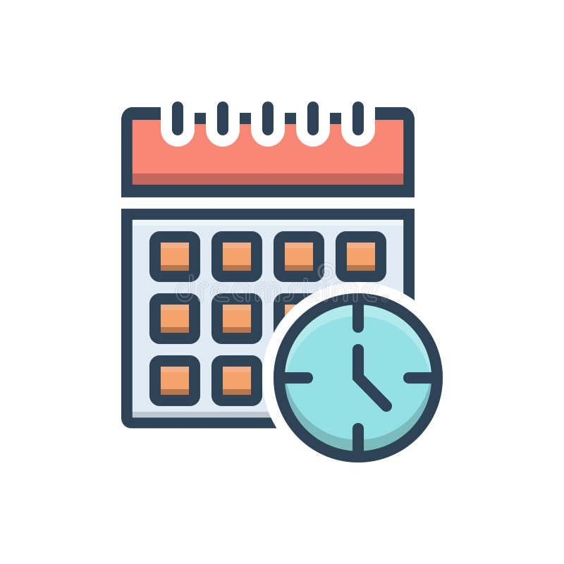 Color Illustration Icon for Time Calendar, Business and Calendar Stock ...