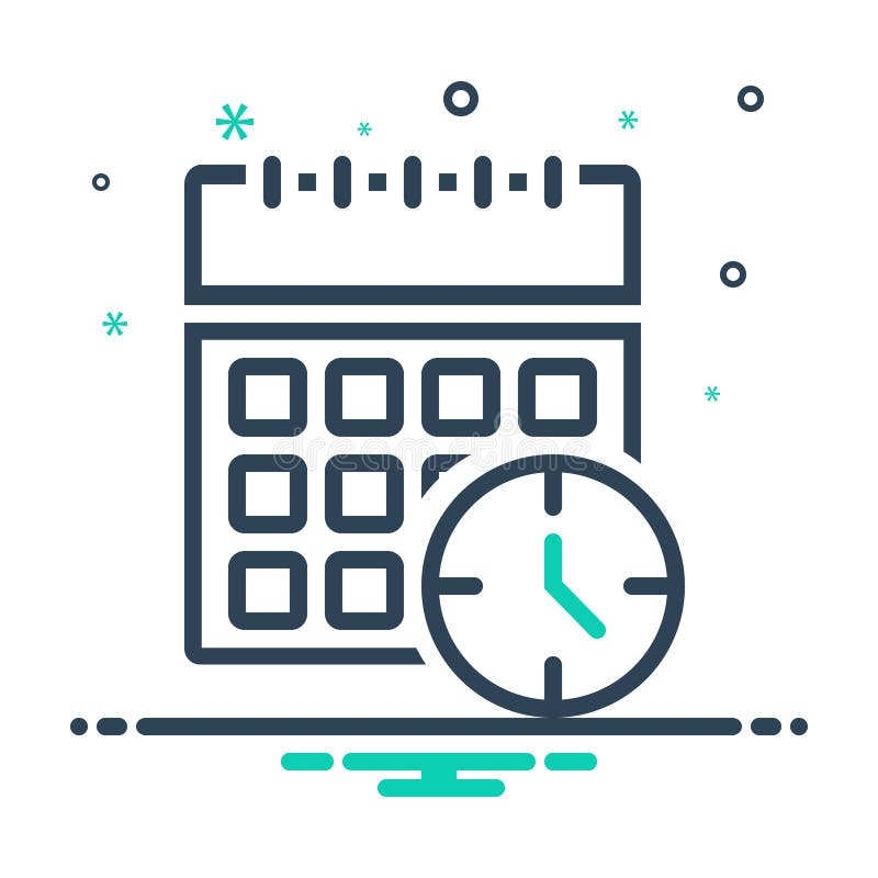 Black Mix Icon for Time Calendar, Business and Calendar Stock Vector ...