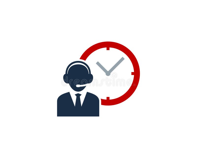 Time Call Center Icon Logo Design Element Stock Vector - Illustration ...