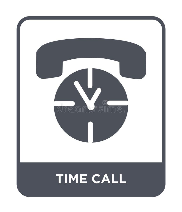 Time Call Icon in Trendy Design Style. Time Call Icon Isolated on White ...