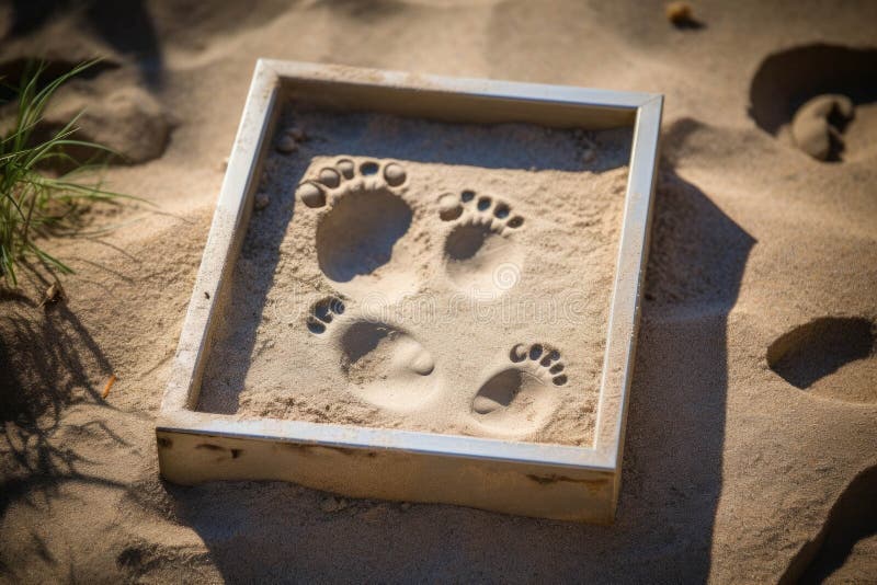 A Time Capsule in the Form of Footprints. Stock Illustration ...