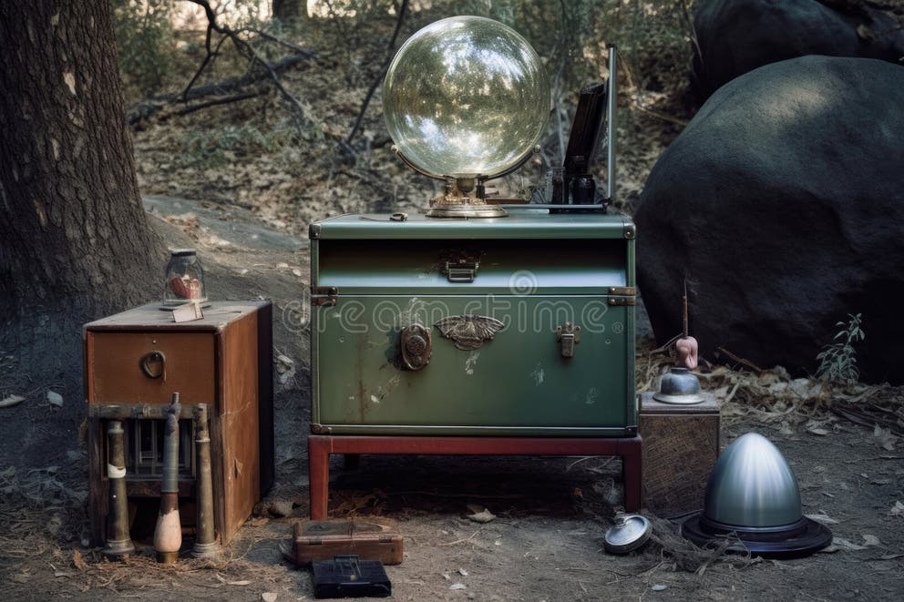 Time Capsule Placed Next To Modern Technology Stock Illustration ...