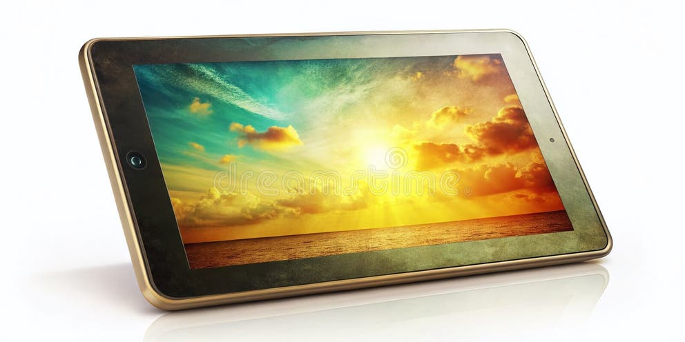 A Time Capsule of Technology Vintage Tablet Computer Isolated on White ...