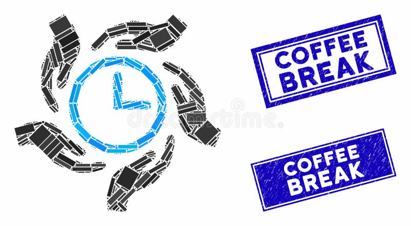 Time Care Mosaic and Grunge Rectangle Seals Stock Illustration ...