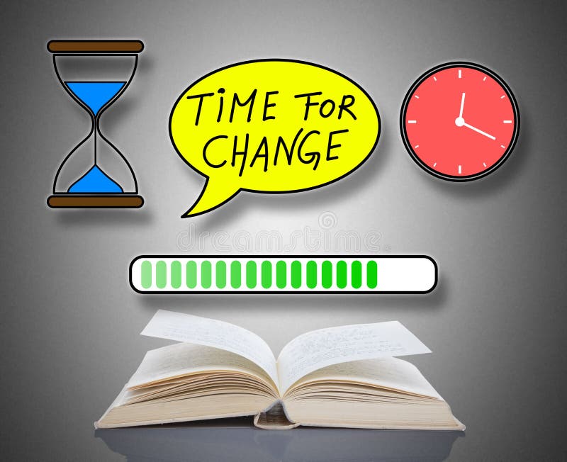 Time for Change Concept Above a Book Stock Illustration - Illustration ...