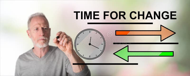Man Drawing Time for Change Concept Stock Photo - Image of future ...