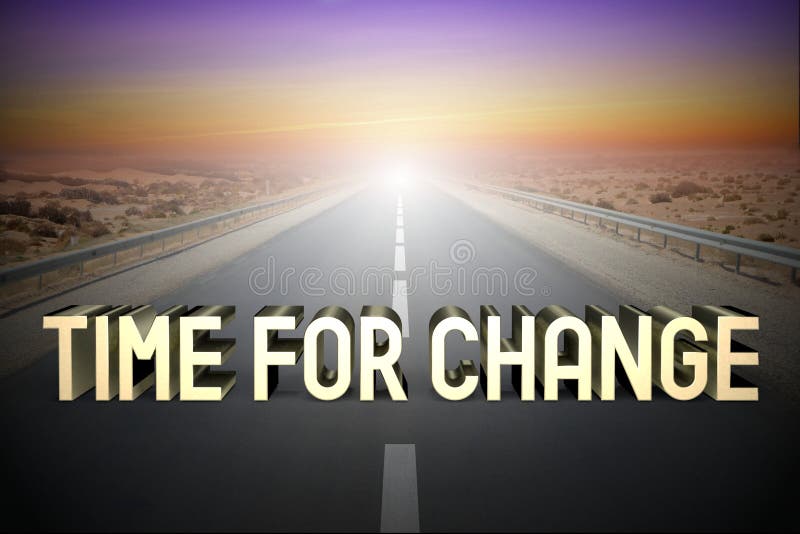 Time for Change Concept, Road - 3D Rendering Stock Illustration ...