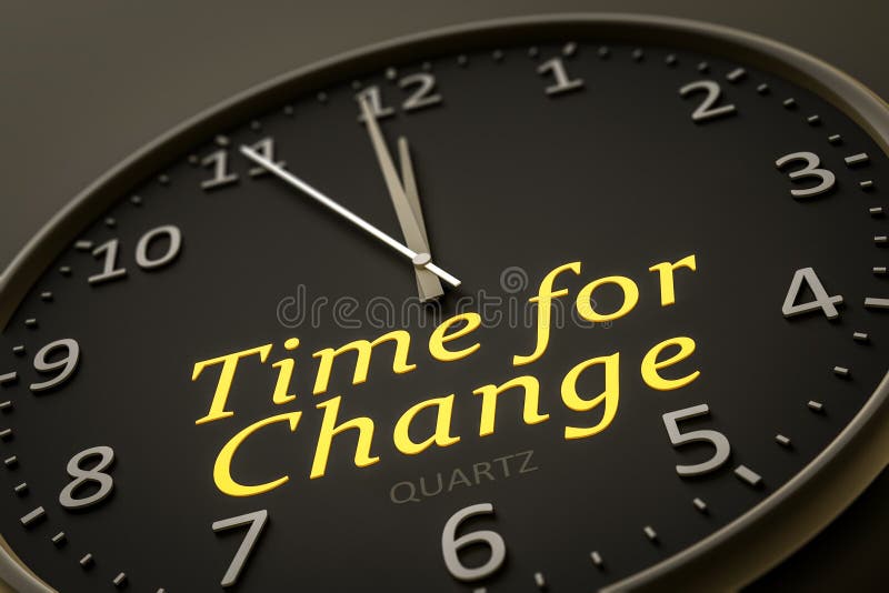 Time for Change Modern Black Clock Style Stock Illustration ...