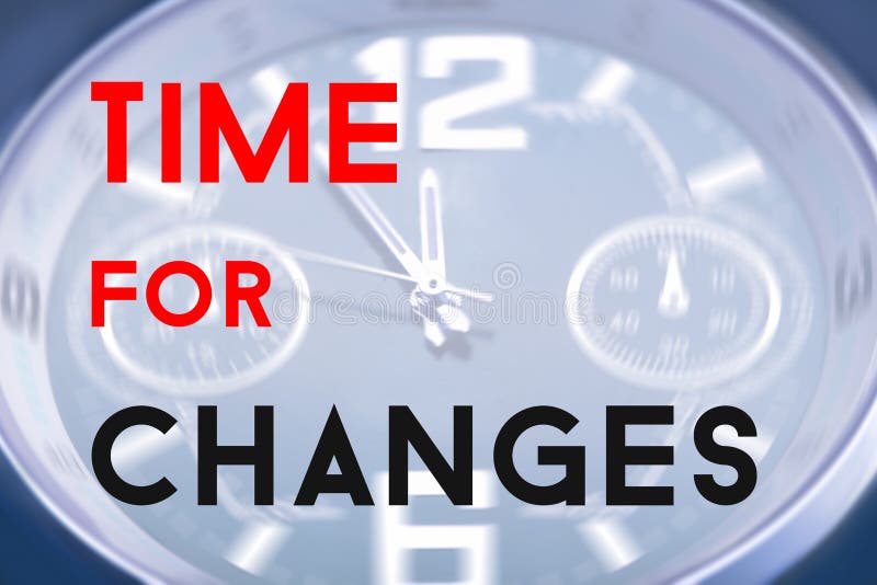 Time For Changes Hand Lettering Near Alarm Clock On White Background ...