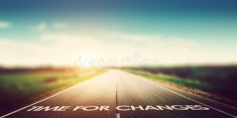 Time for Changes Hand Lettering Near Alarm Clock on White Background ...