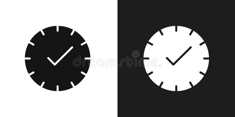 Time Check Icon Logo Set Vector Stock Vector - Illustration of white ...