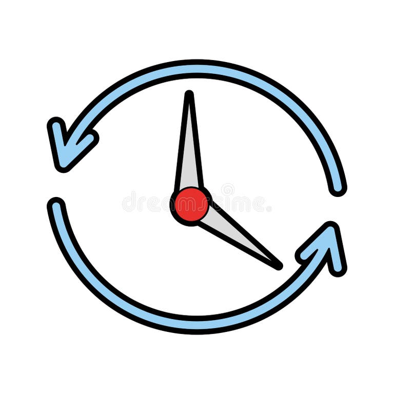 Time Clock with Arrows Icon Stock Vector - Illustration of interface ...