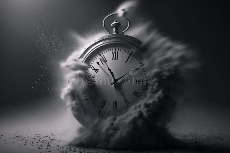 A Time Clock Broken into Empty Void Generative AI Stock Illustration ...