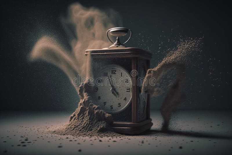 A Time Clock Broken into Empty Void Generative AI Stock Illustration ...