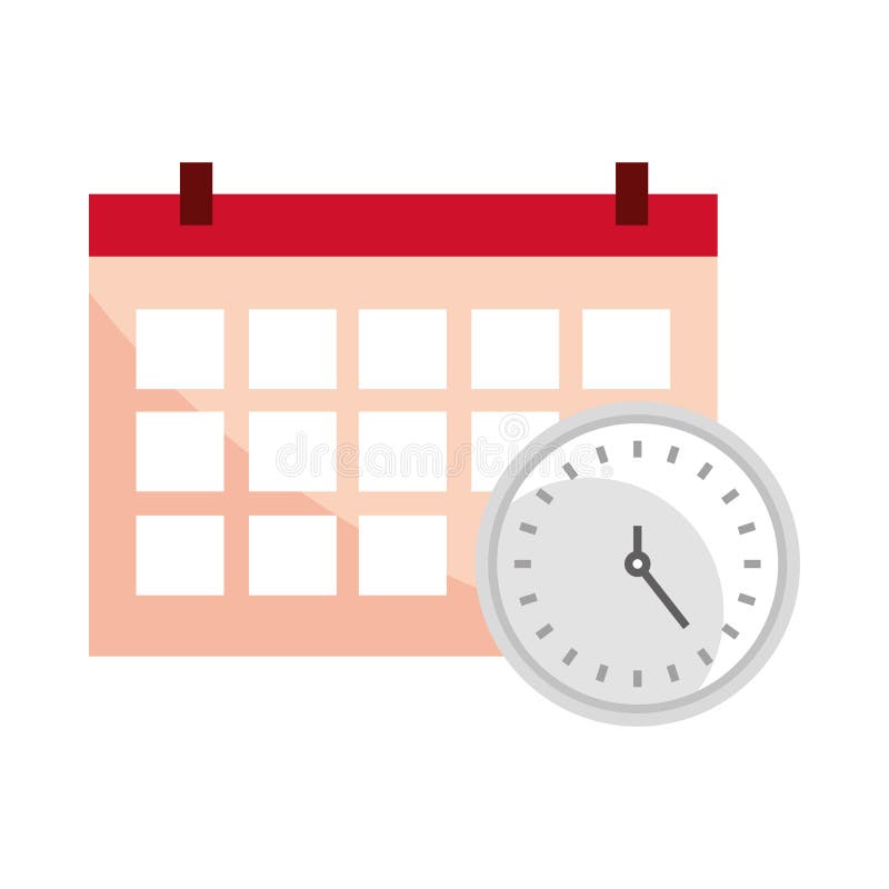 Time clock and calendar stock vector. Illustration of isolated - 258090685