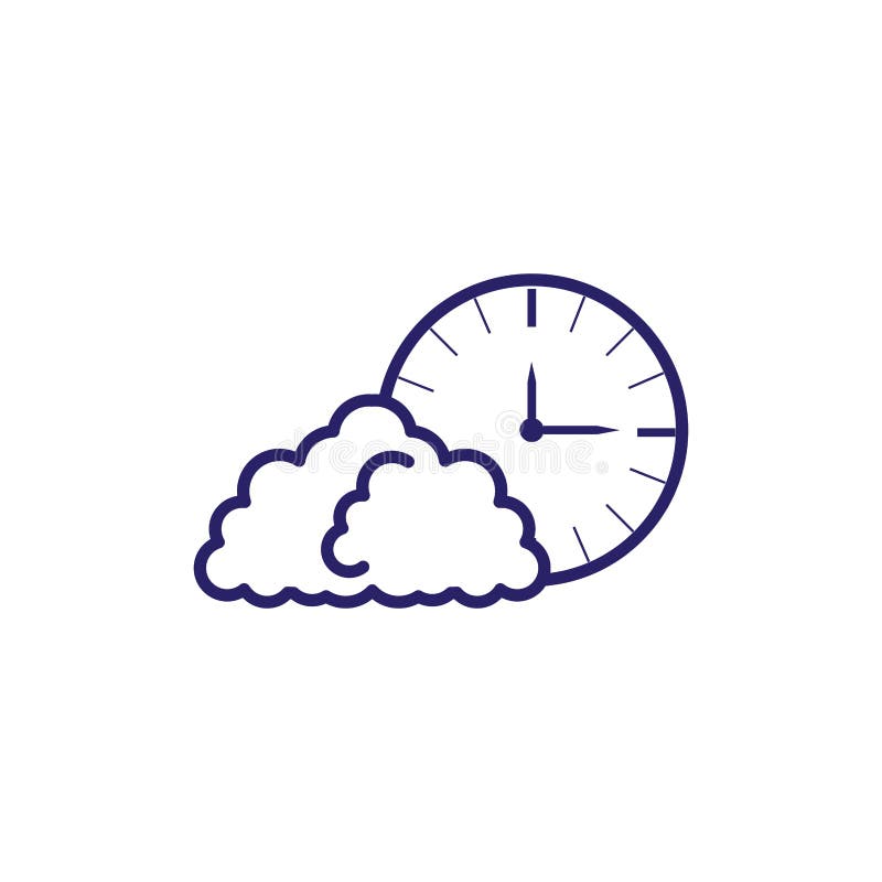 Time Clock with Cloud Computing Stock Vector - Illustration of pointer ...
