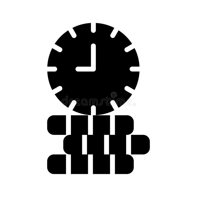 Time Clock on Coins Represents that Time is Money Stock Illustration ...
