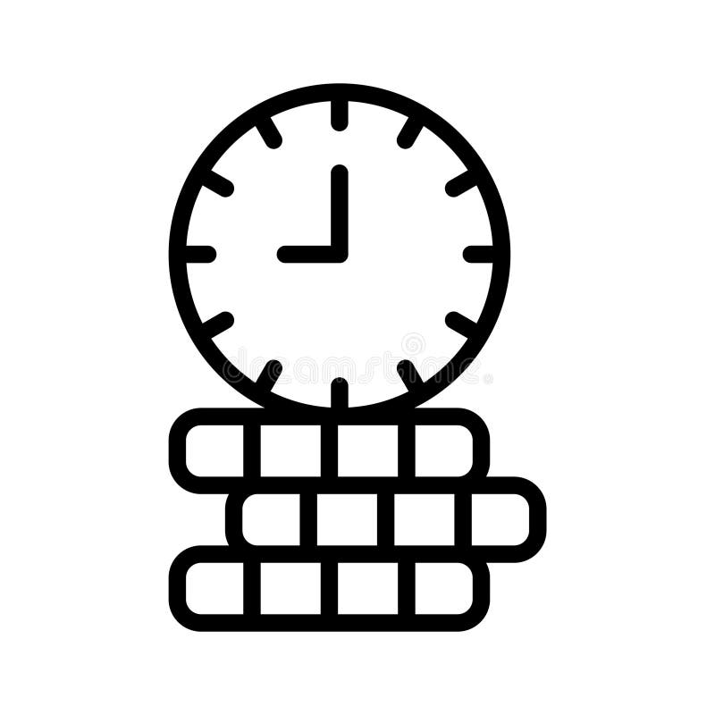 Time Clock on Coins Represents that Time is Money Stock Vector ...