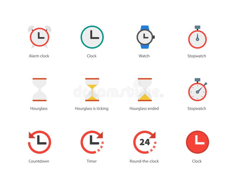 Clock RGB color icon stock vector. Illustration of time - 236373005
