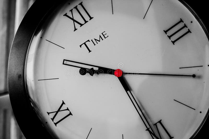 Time Clock Concept with Red Dot Point Stock Image - Image of print ...