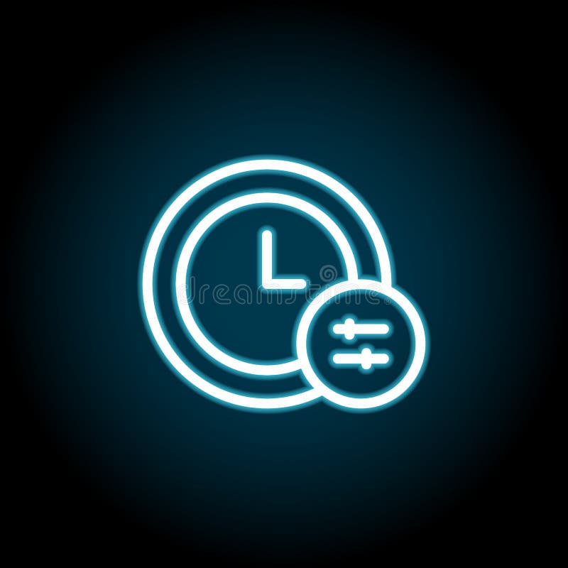 Time, Clock, Controller Blue Neon Icon. Simple Thin Line, Outline ...