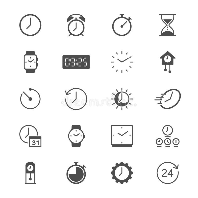 Time and clock flat icons stock vector. Illustration of moon - 100547454