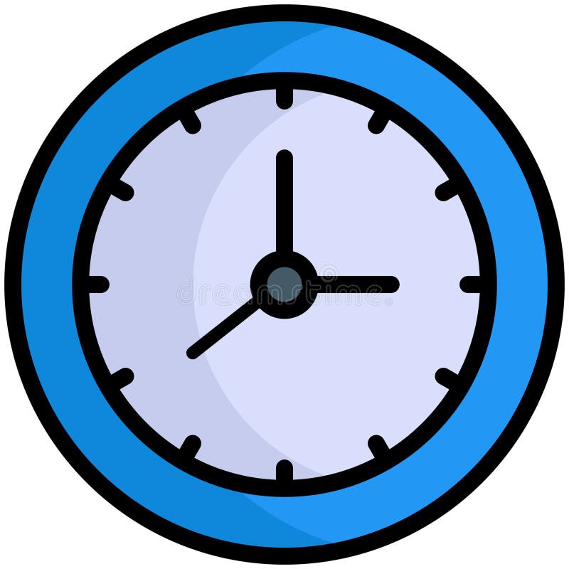 Time, clock flat line icon stock vector. Illustration of reminder ...