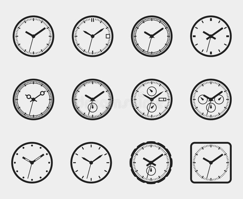 Clock, Time, Chronometer Vector Pictograms Stock Vector - Illustration ...