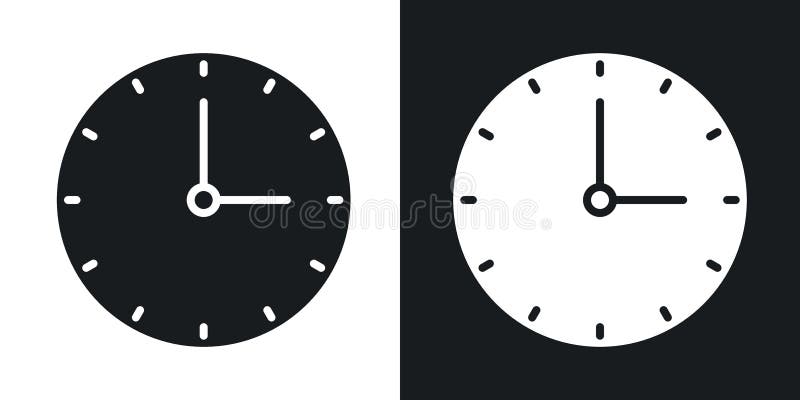 Time Clock Icon Set. Wall Clock Vector Symbol. Schedule Timer Sign in ...