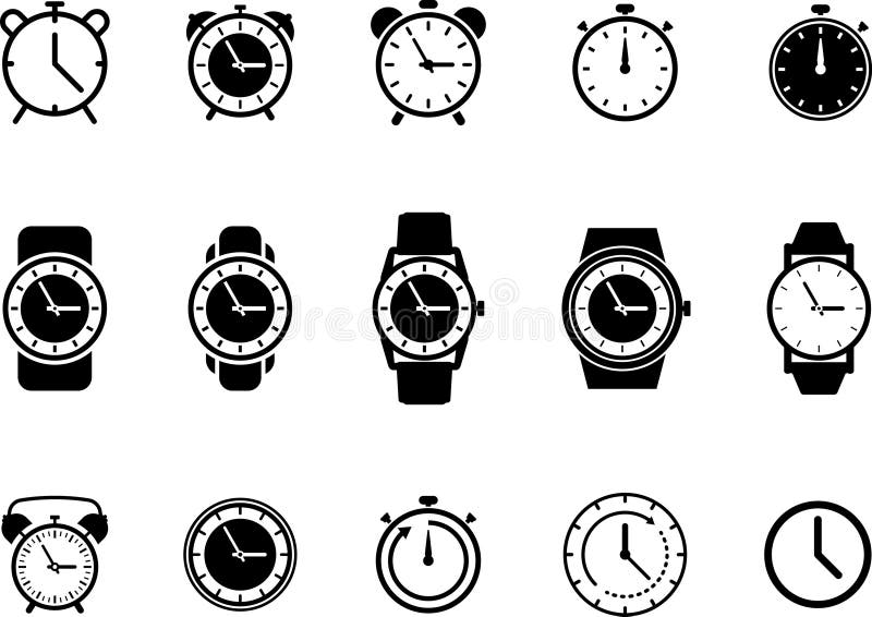 Mechanical Clock Icon. Time Symbol. Clock Time Sign Icon Mechanical ...
