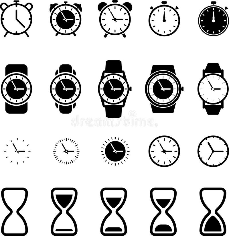 Mechanical Clock Icon. Time Symbol. Clock Time Sign Icon Mechanical ...
