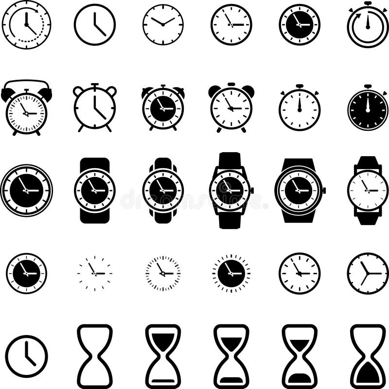 Mechanical Clock Icon. Time Symbol. Clock Time Sign Icon Mechanical ...