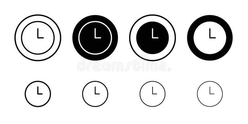 Time Clock Icon Outline Vector for Web Ui Stock Vector - Illustration ...