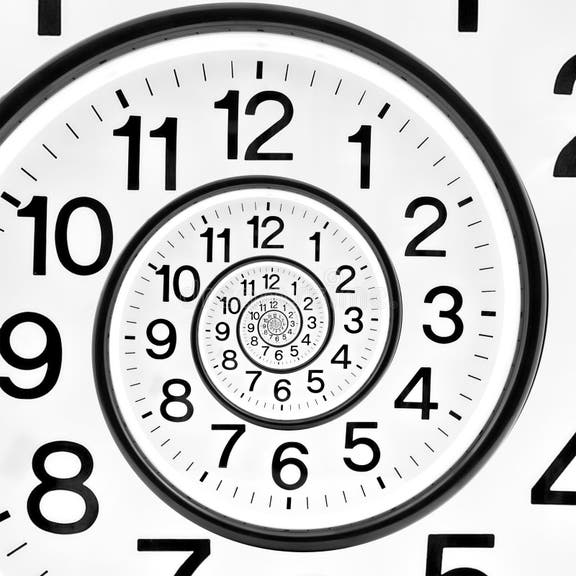 Time clock infinite spiral stock photo. Image of droste - 64640954
