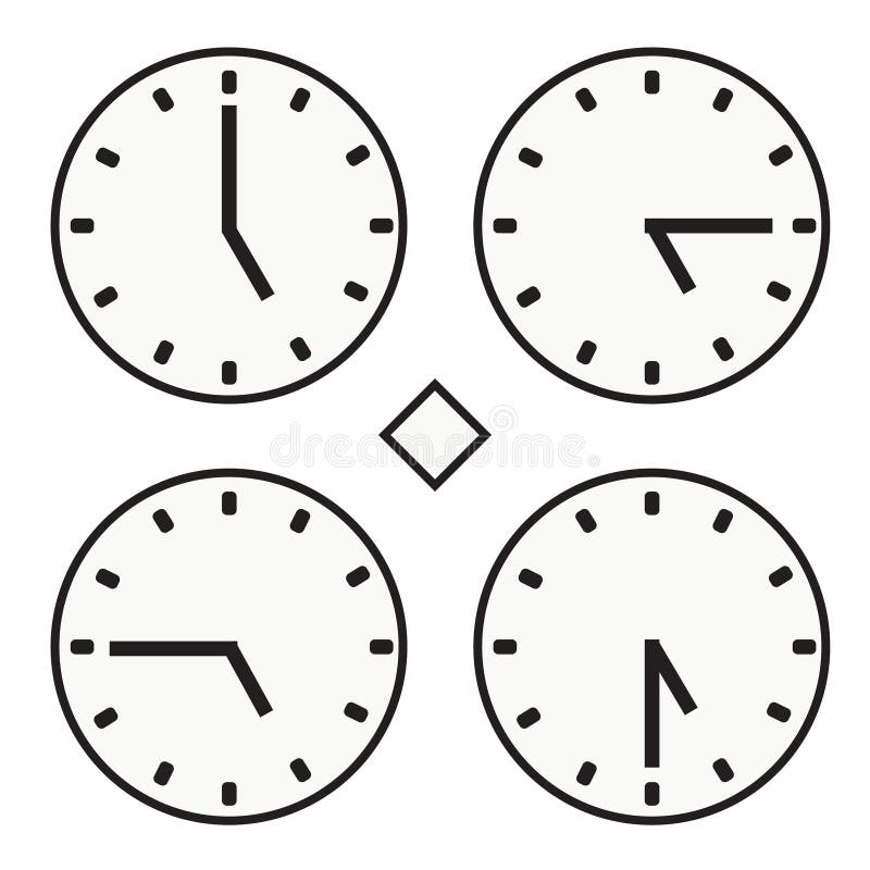 Clock that Show Every Hour Vector Illustration on White Vector Set ...