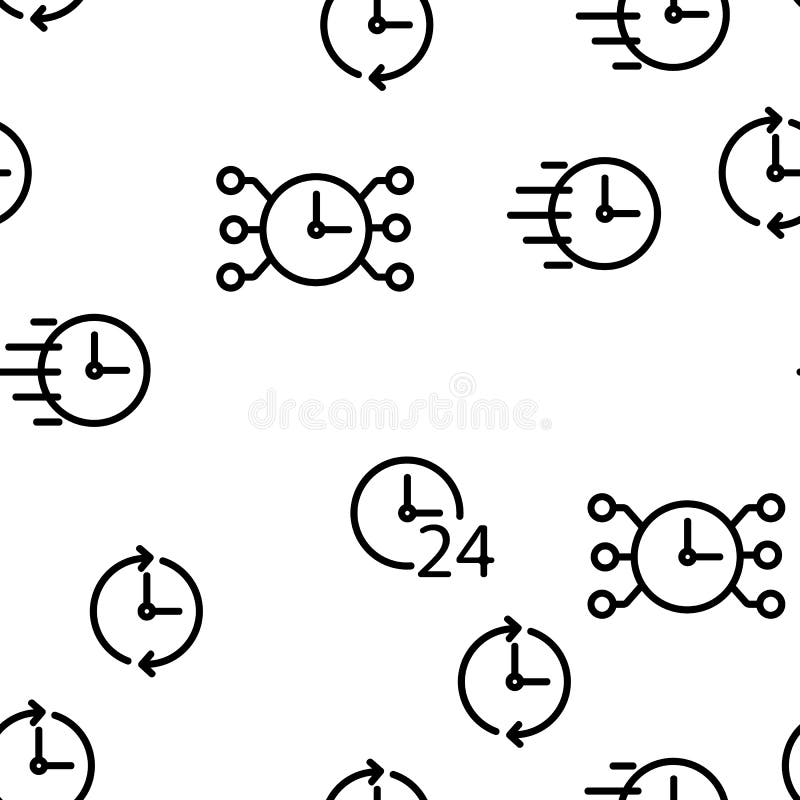 Time Clock Seamless Pattern Vector Stock Vector - Illustration of ...